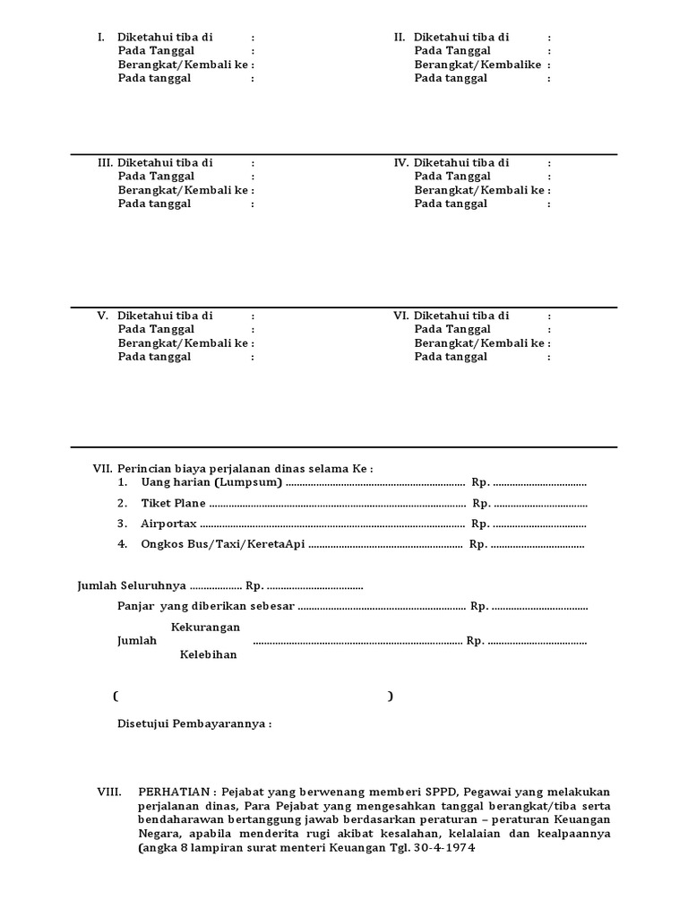 SPPD Blanko Kosong | PDF