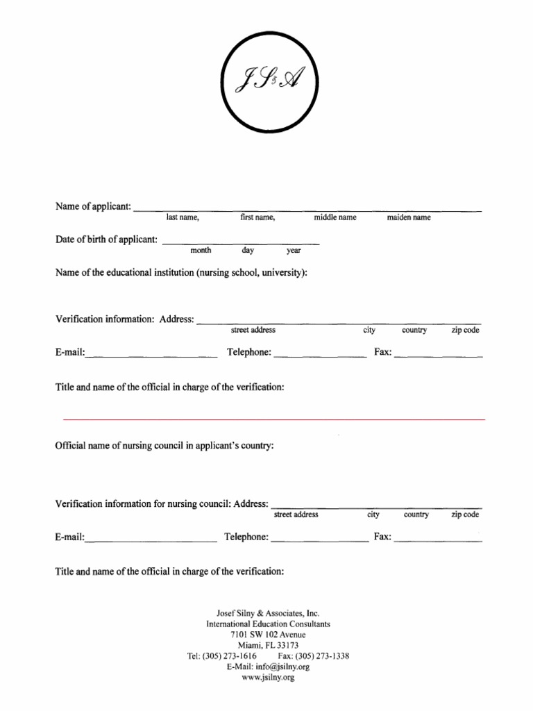 Nursing Verification Form | PDF | Law