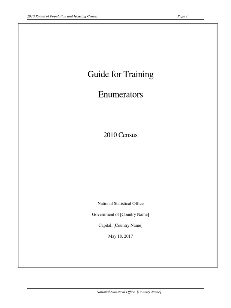Enumerator Training Guide | PDF | Census | Questionnaire