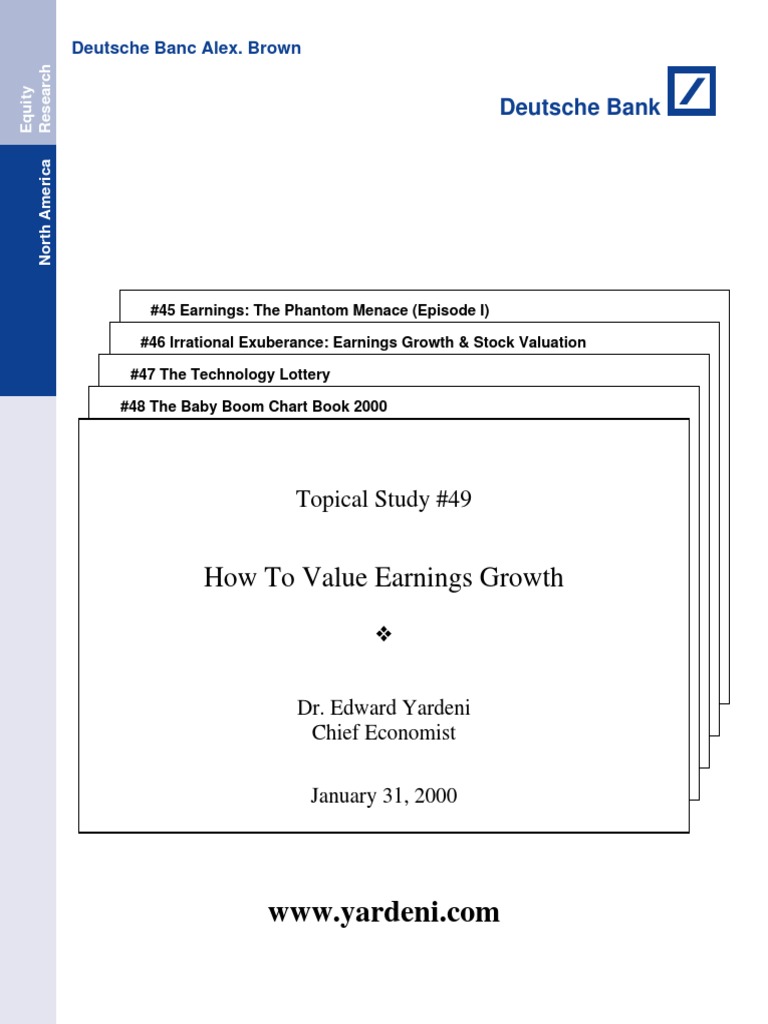 How To Value Earnings Growth Yardeni | PDF | Yield (Finance) | Price ...