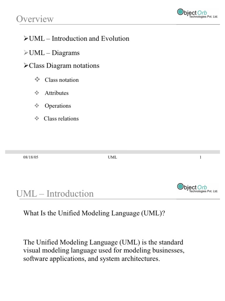 UML Introduction and Class Diagram | Download Free PDF | Unified ...