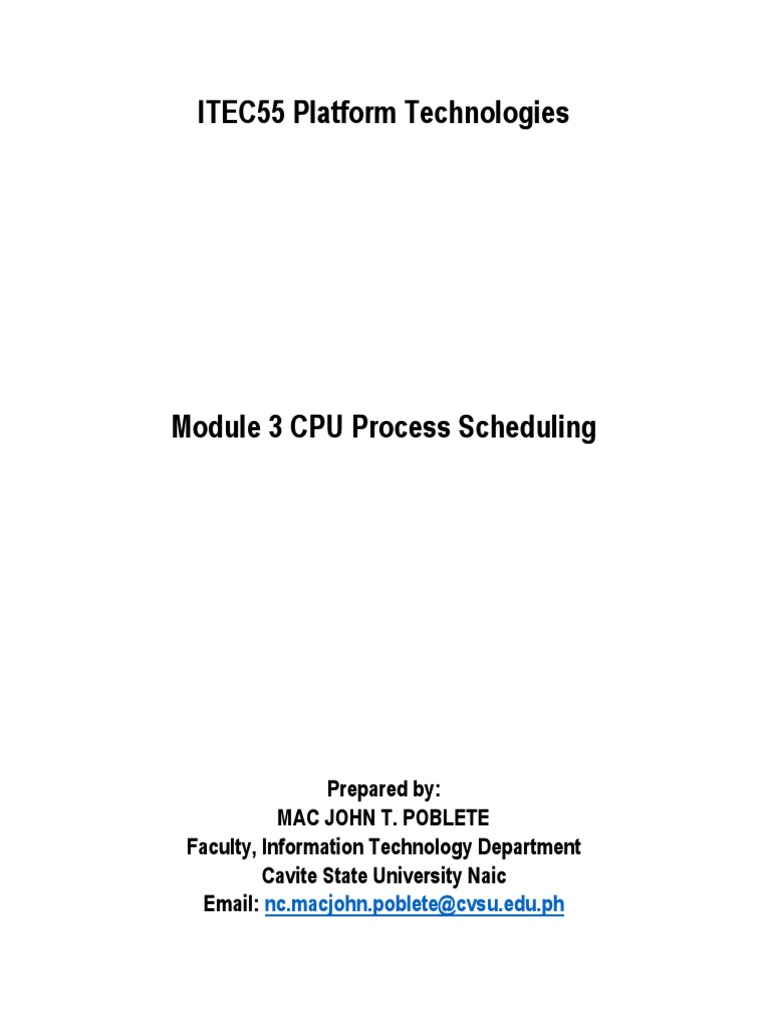 Module 3 CPU Process Scheduling | PDF | Scheduling (Computing) | Process (Computing)