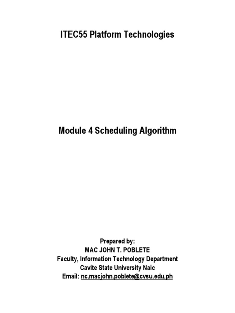 Module 4 Scheduling Algorithm Pdf Scheduling Computing Process Computing 0569