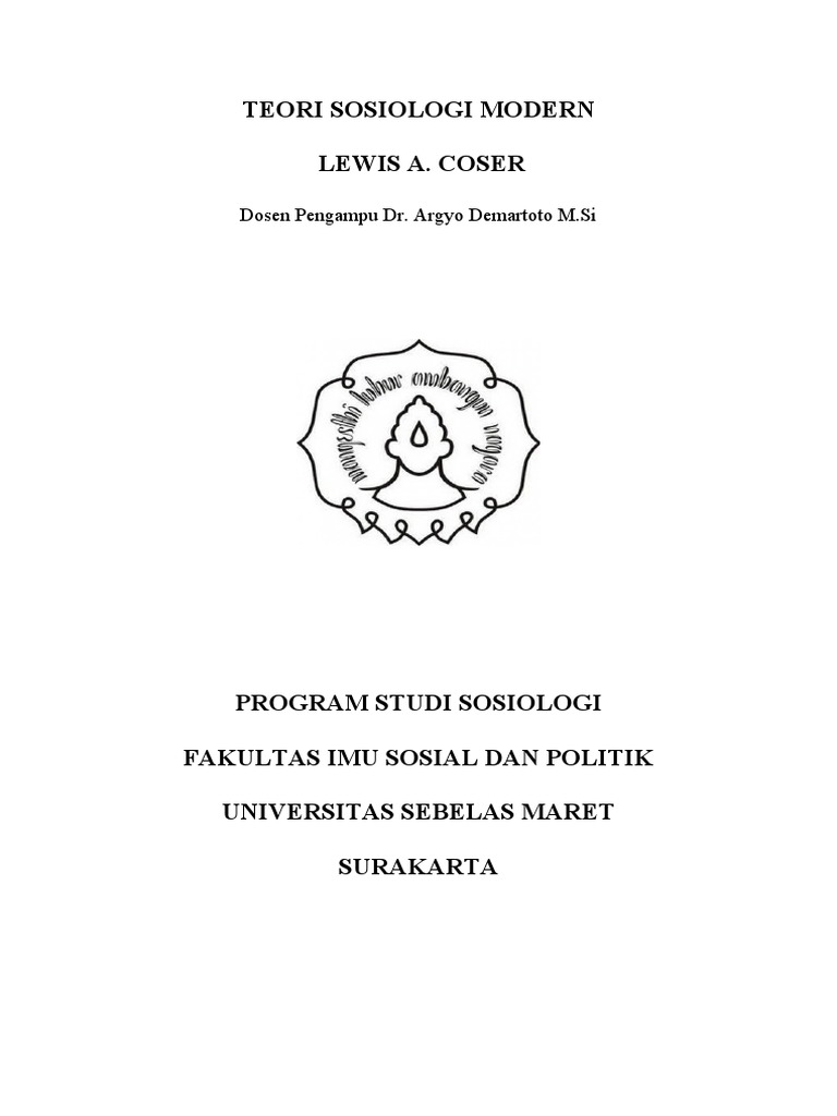 Teori Konflik Sosial Lewis A. Coser | PDF | Sejarah