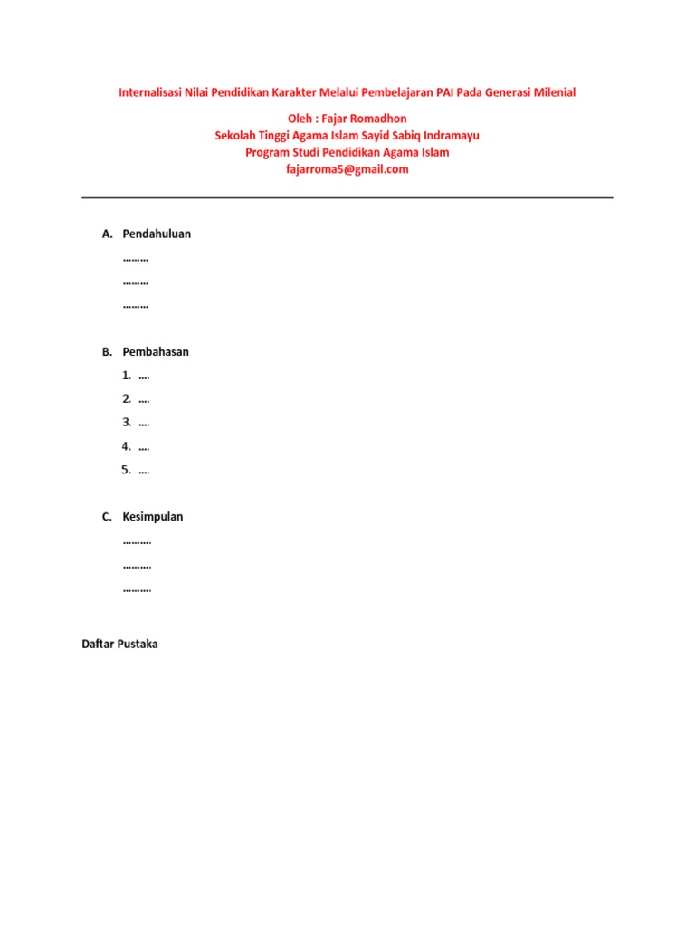 Outline Artikel Jurnal - MPI | PDF