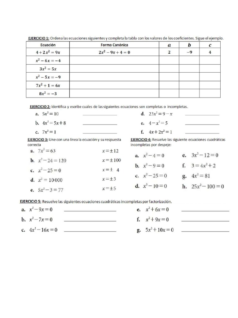 Actividad Ec. Cuadratica | PDF