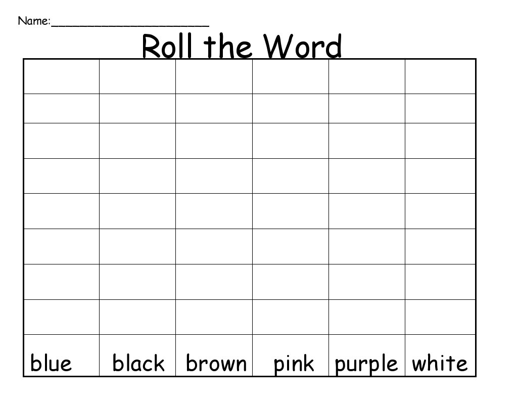 Roll Word Color Review#1, Unit3 | PDF | Art Materials | Color