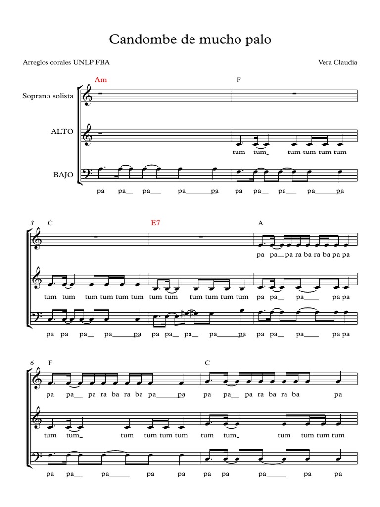 Candombe de Mucho Palo - Vera | PDF