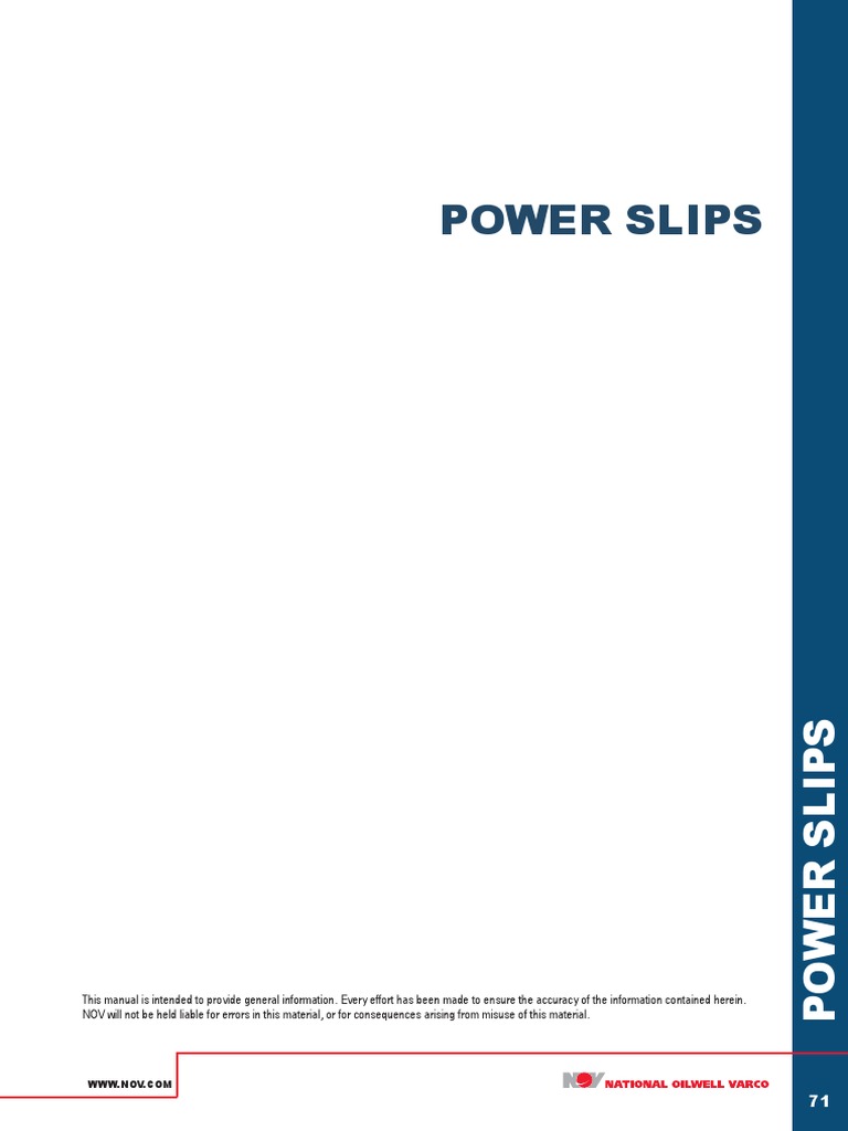 NOV Varco Power Slips 2010 | PDF | Pipe (Fluid Conveyance) | Valve