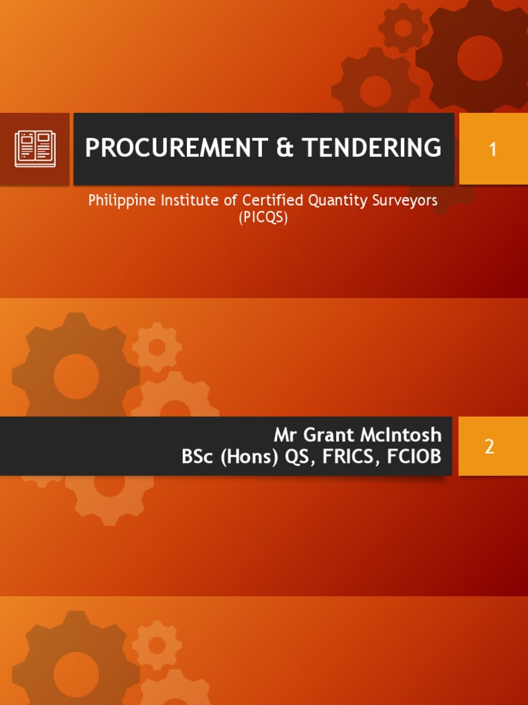 Procurement & Tendering: Philippine Institute of Certified Quantity Surveyors (Picqs) | PDF ...