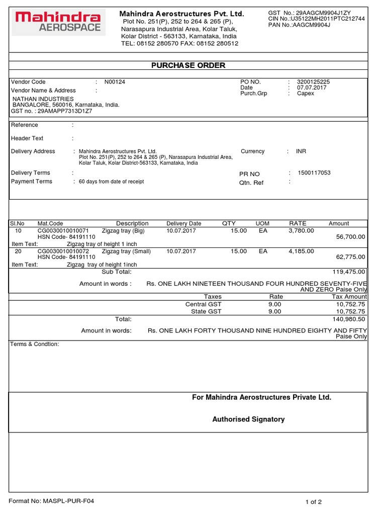 Mahindra Aerostructures Pvt. LTD | PDF | Business