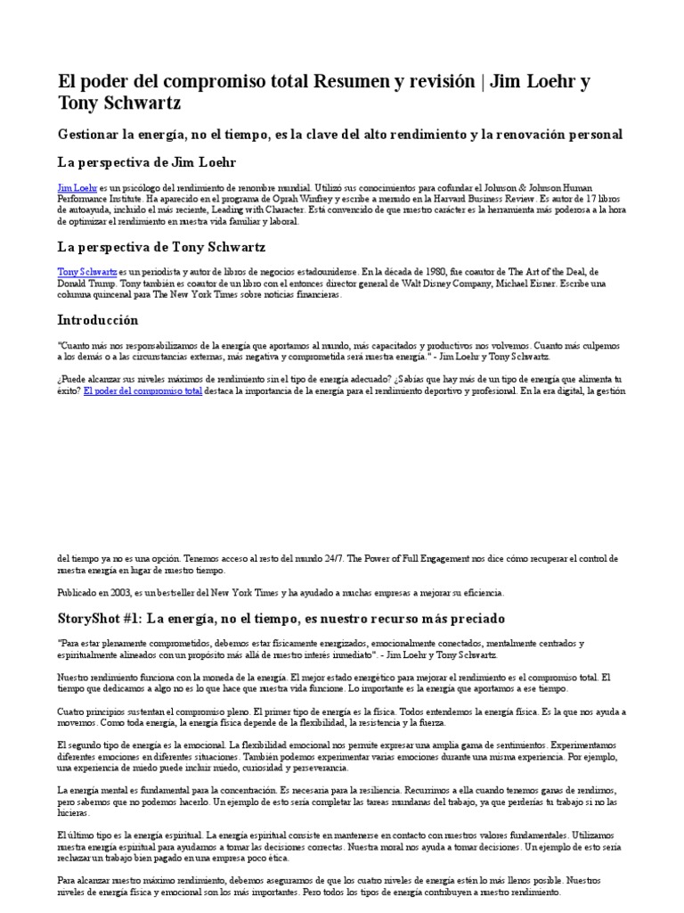 El Poder Del Compromiso Total | PDF | Las emociones | Mente