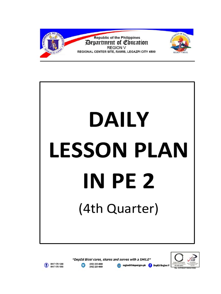 Pe 2 4TH Quarter | PDF | Lesson Plan | Physical Education