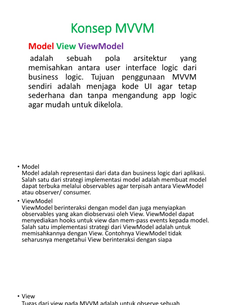 Modul Konsep MVVM | PDF