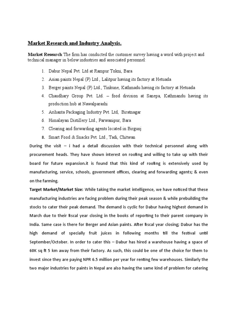 Market Research and Industry Analysis | PDF | Economic Growth | Economies