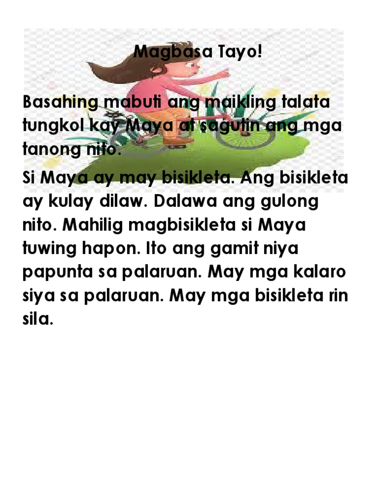 Pagsasanay 2 Magbasa Tayo | PDF