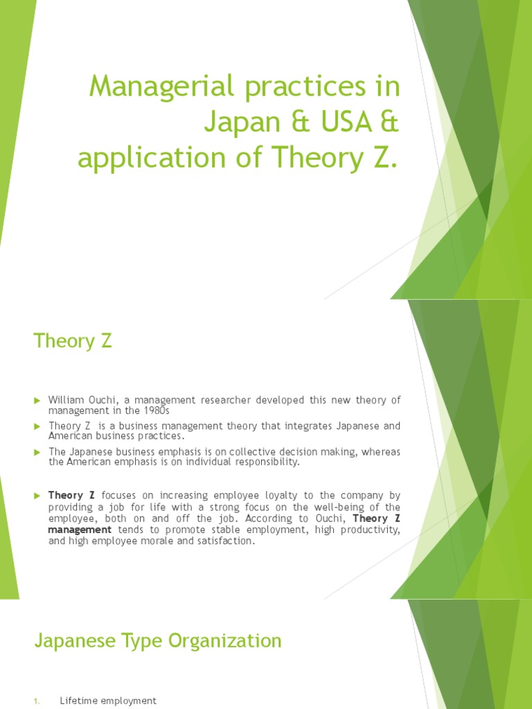 Theory Z and US Japan management-EOM | PDF | Career & Growth | Self ...