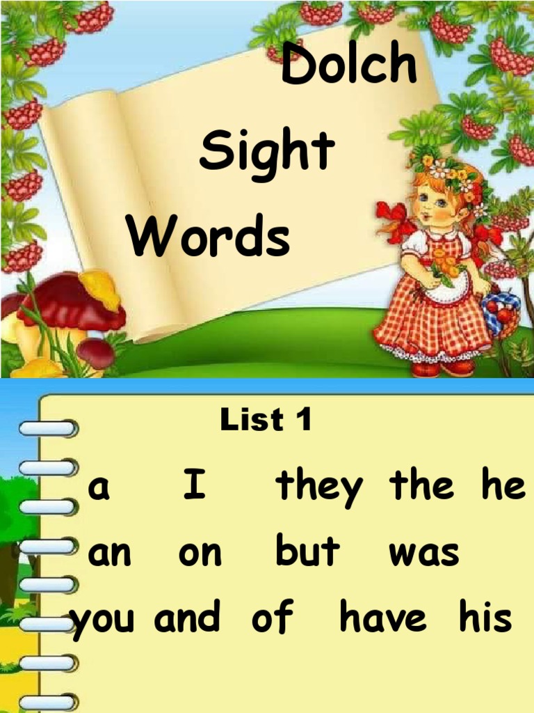 Dolch List 1 | PDF
