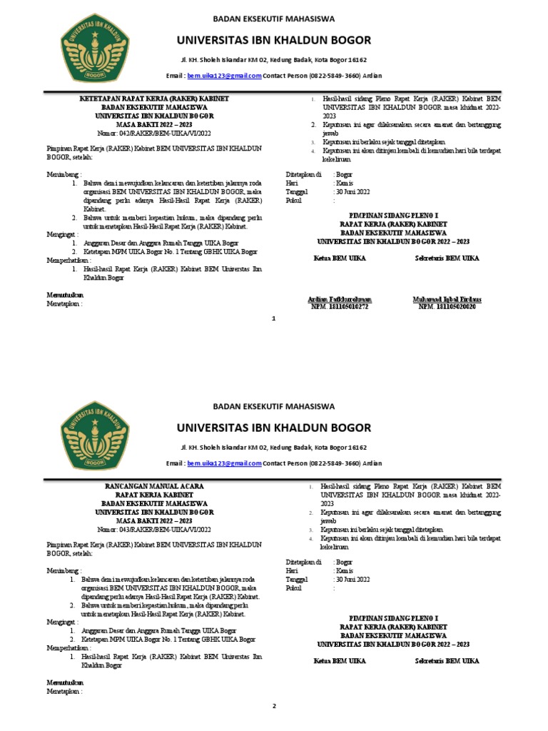 Draft Raker Bem Uika 2022 | PDF
