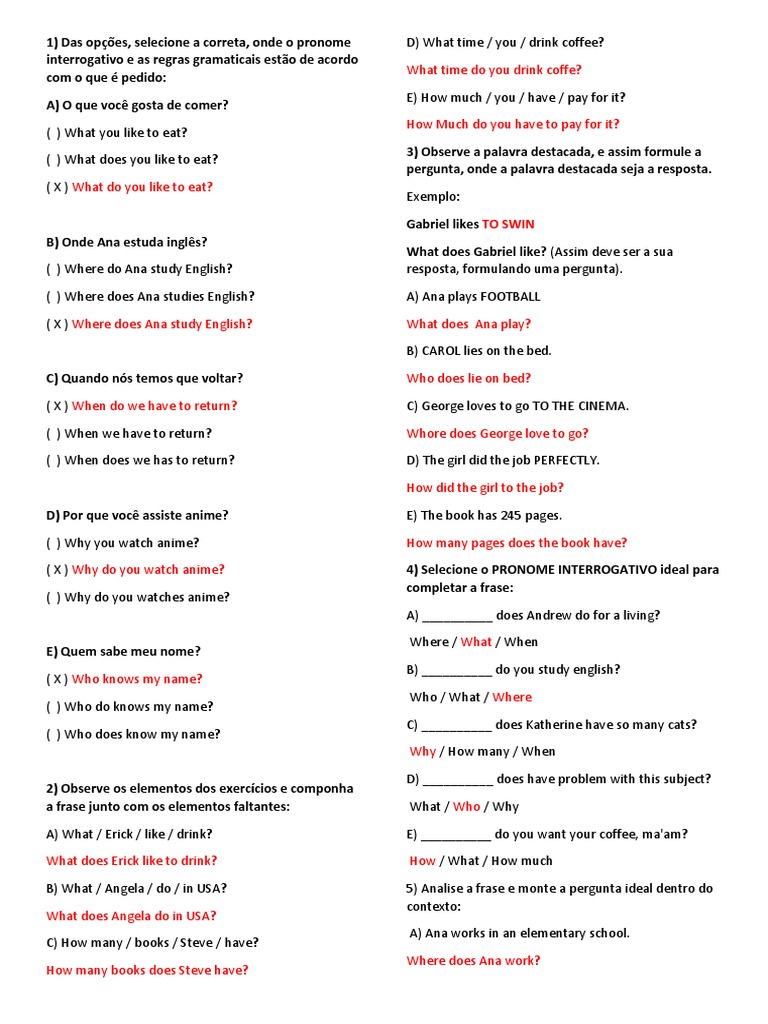 Atividade Inglês - Edna | PDF