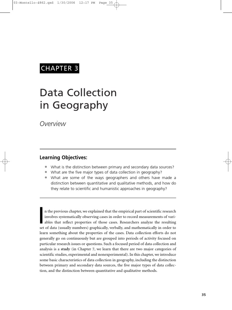 Data Collection in Geography | Qualitative Research | Quantitative Research