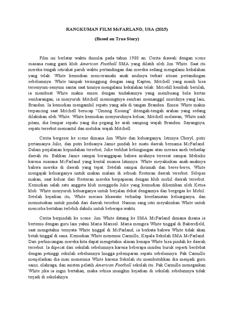 RANGKUMAN FILM McFARLAND | PDF