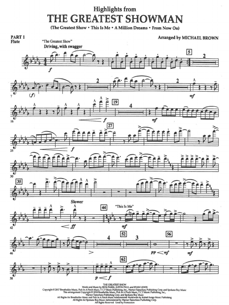 This Is The Greatest Showman Medley | PDF