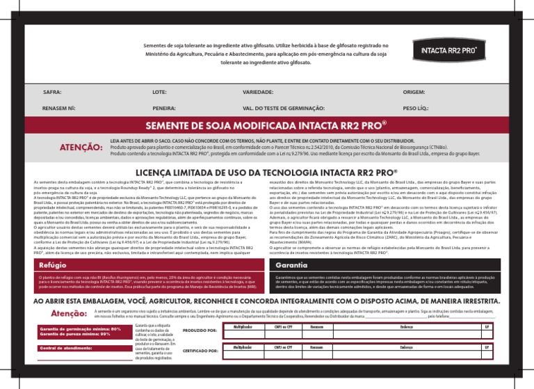 Folheto Bigbag Intacta RR2 Pro Variedade | PDF | Monsanto | Propriedade intelectual