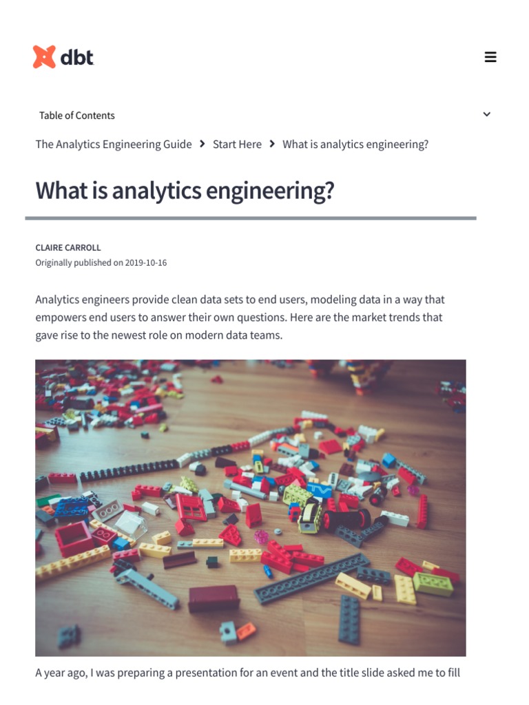 What Is Analytics Engineering | PDF | Analytics | Data Analysis