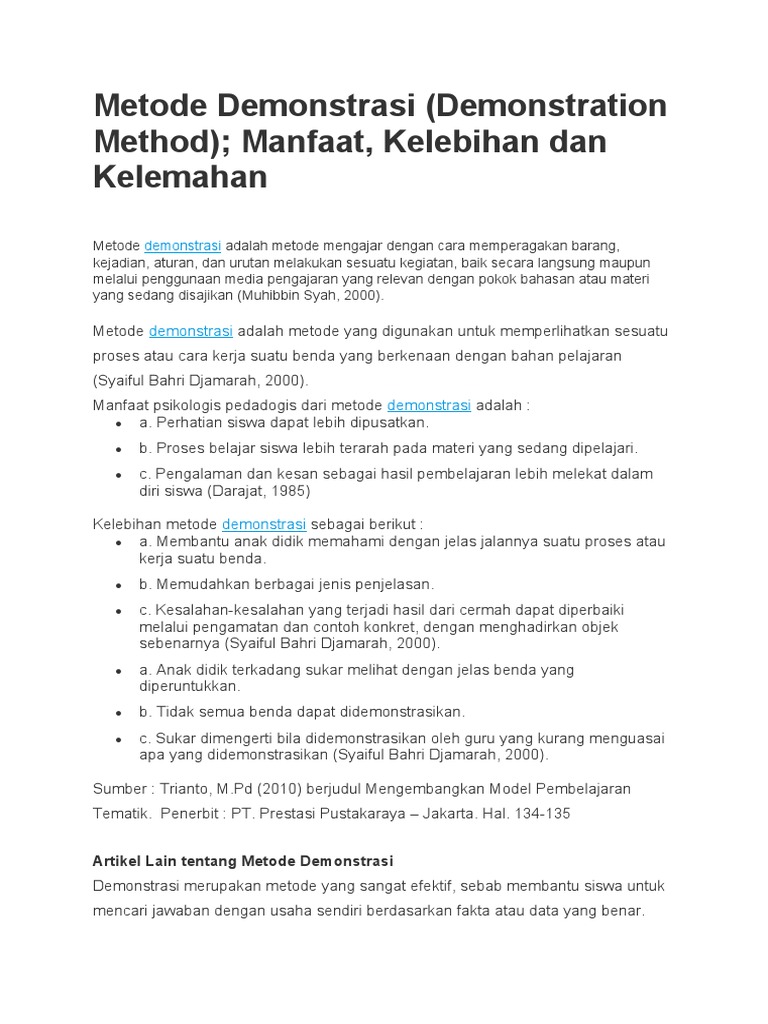 Metode Demonstrasi | PDF