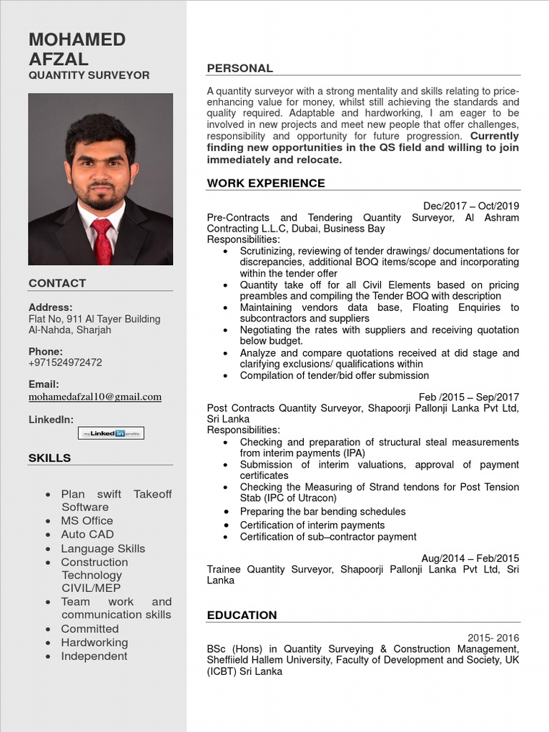 Mohamed Afzal CV PDF | PDF | Business