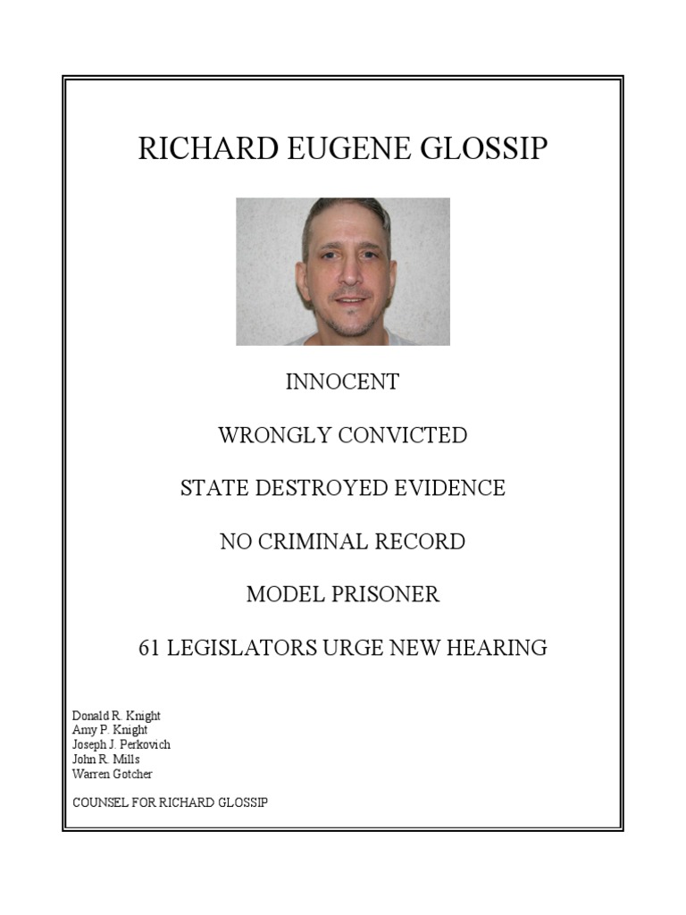 Richard Glossip Clemency Packet | PDF | Criminal Law | Criminal Justice