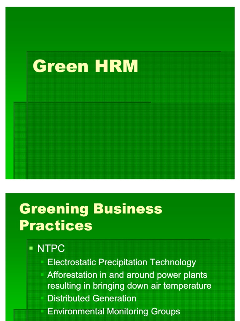 Green HRM | PDF | Human Resource Management | Environmental Resource ...