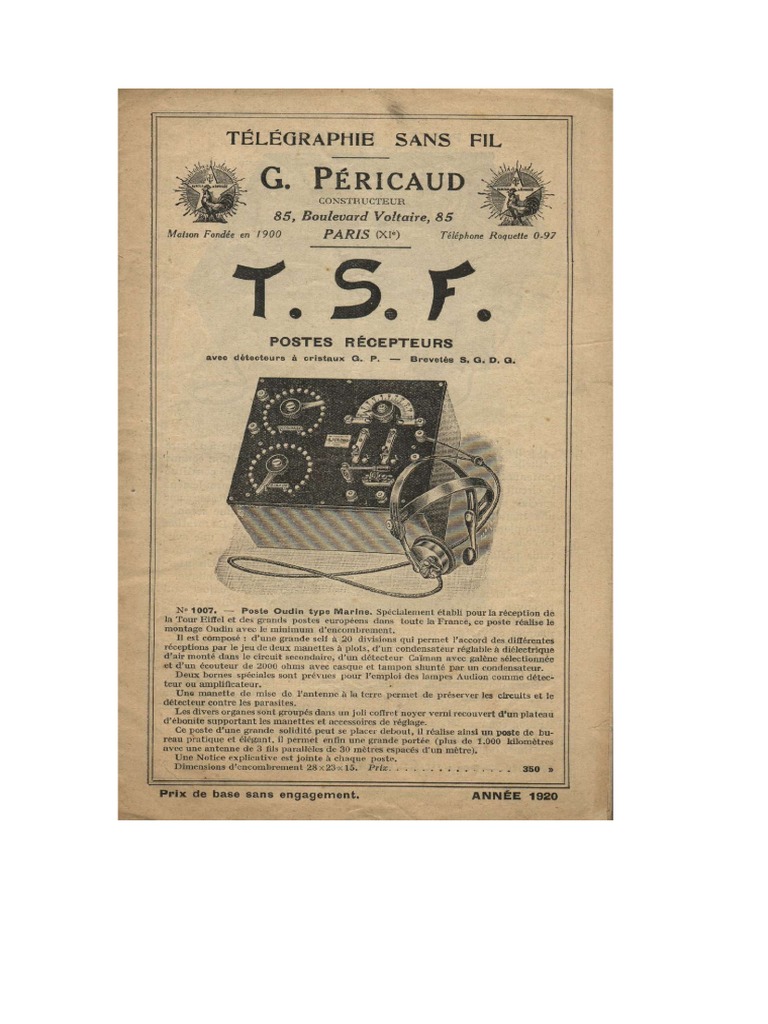 Pericaud TSF 1920 | PDF