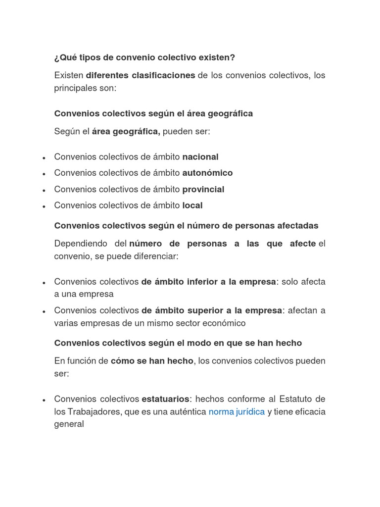 Qué Tipos de Convenio Colectivo Existen | PDF | Acuerdo colectivo | Business