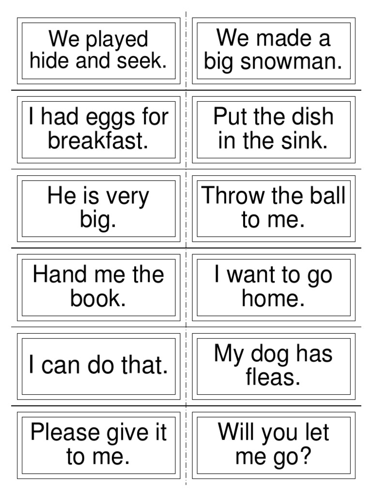 Sight Words Sentence PDF