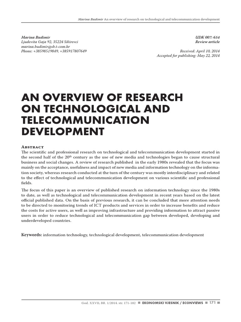 Overview of Technological Research Trends | PDF | Internet ...