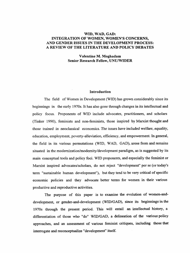 WID WAD GAD Integration of Women Introduction | PDF