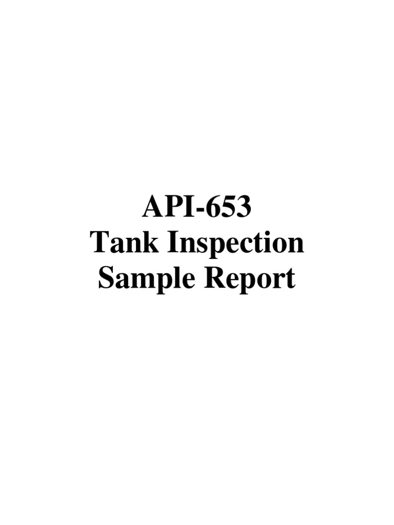 API-653 Tank Inspection Sample Report | PDF | Welding | Construction