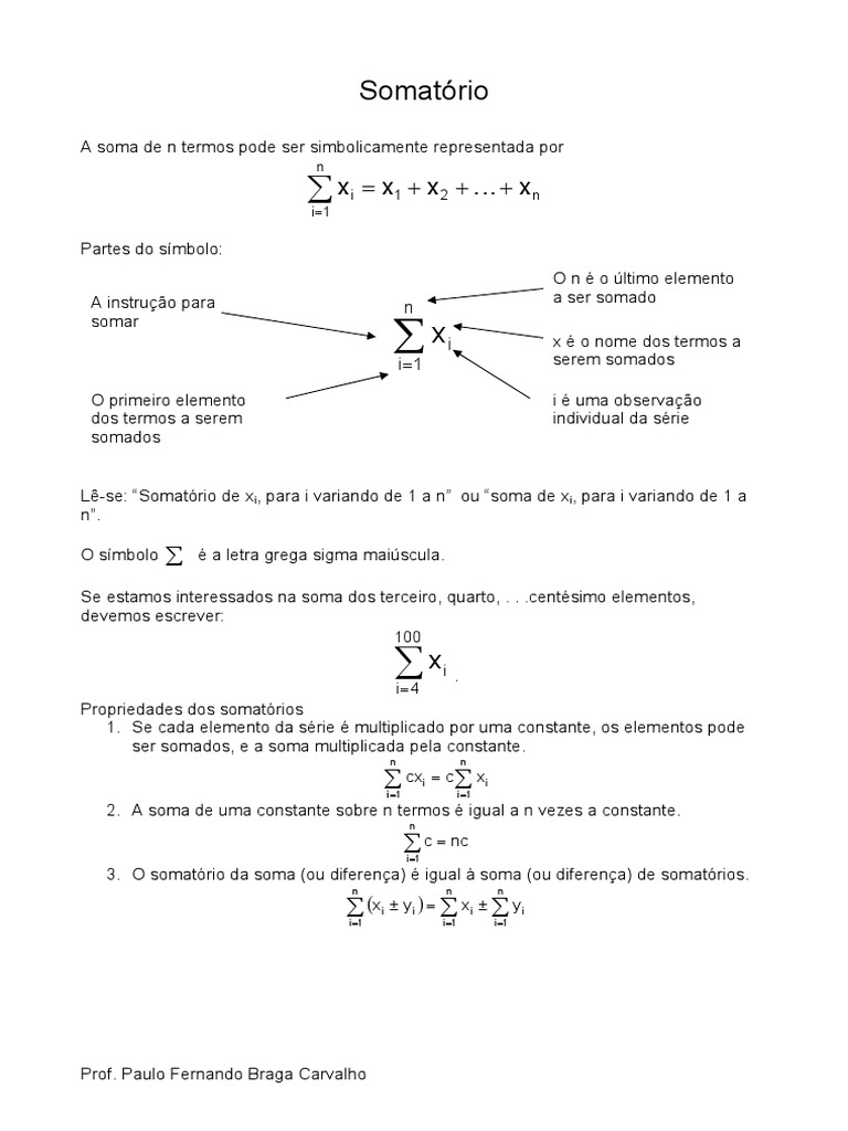 Somatrio | PDF | Somatório | Multiplicação