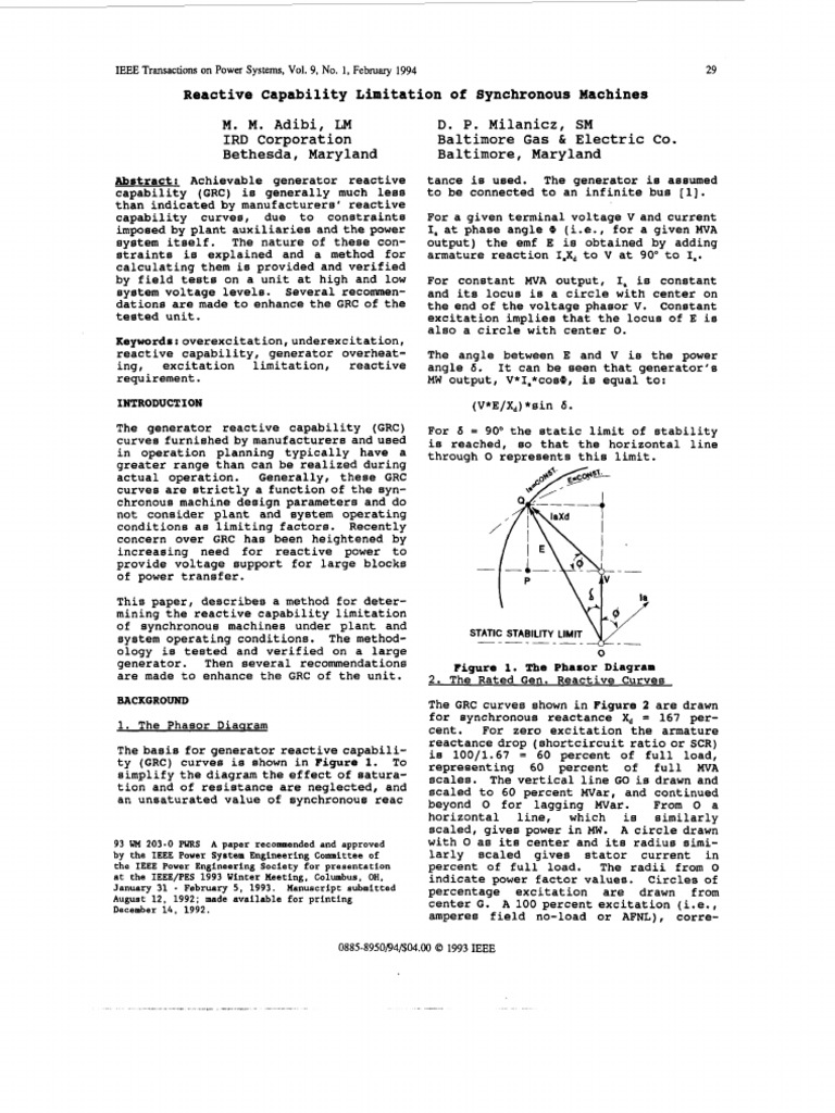 Reactive Capability Limits Study | PDF | Electric Generator | Transformer