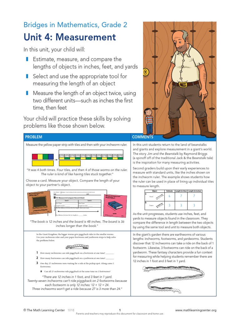 Unit 4: Measurement: Bridges in Mathematics, Grade 2 | Download Free ...