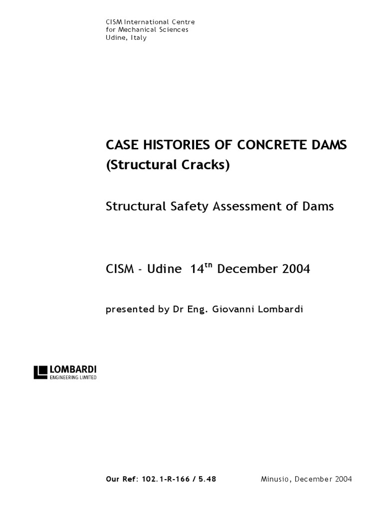 Case Histories of Concrete Dams (Structural Cracks) | PDF | Dam ...