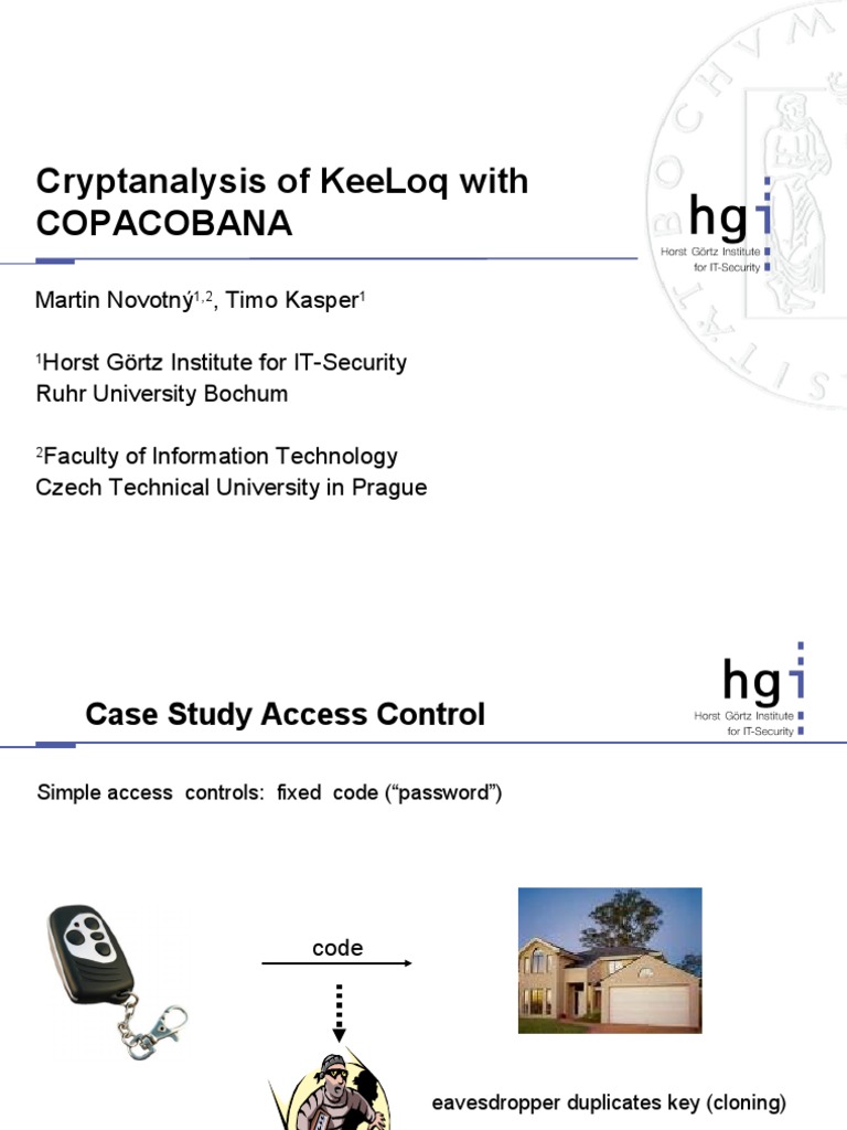Cryptanalysis of Keeloq With Copacobana | PDF | Encryption | Military ...