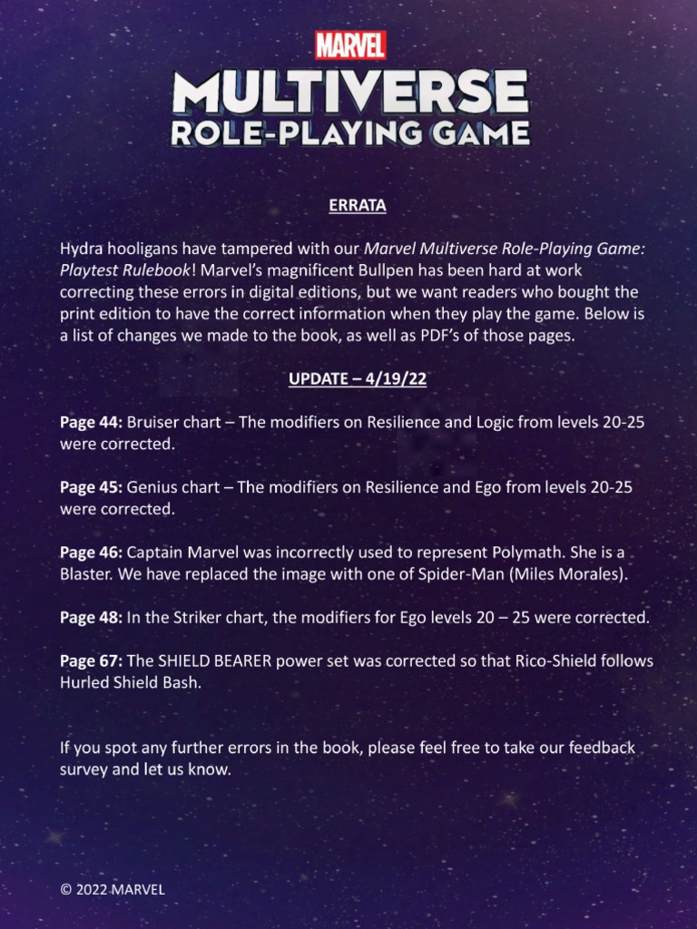 Marvel Multiverse Rpg | PDF