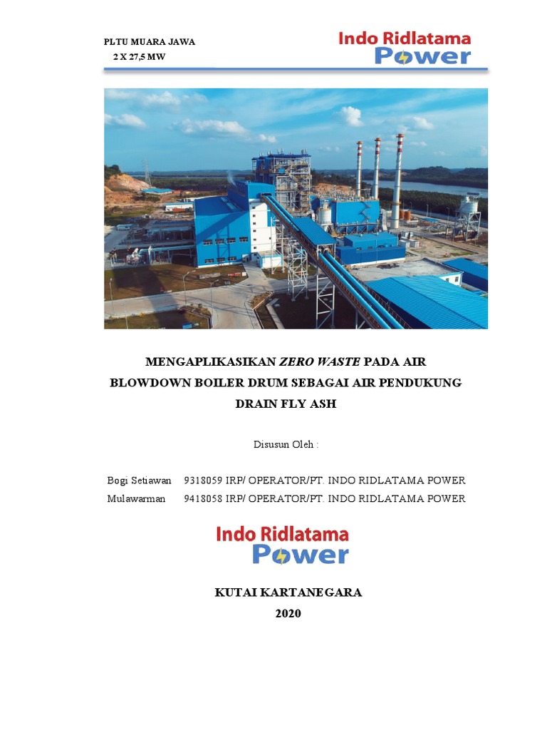 Mengaplikasikan Zero Waste Pada Air Blowdown Boiler Drum Sebagai Air Pendukung Drain Fly Ash | PDF