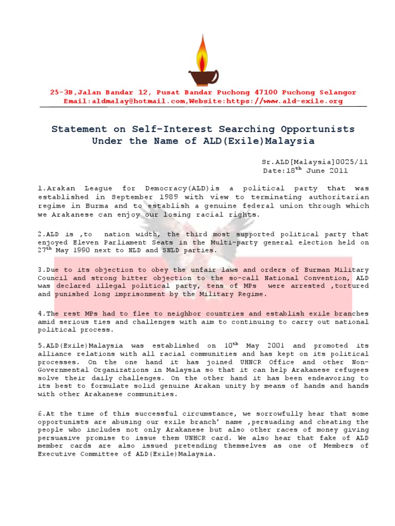 ALD Statement (18.6.11) English | PDF | Government | Public Sphere