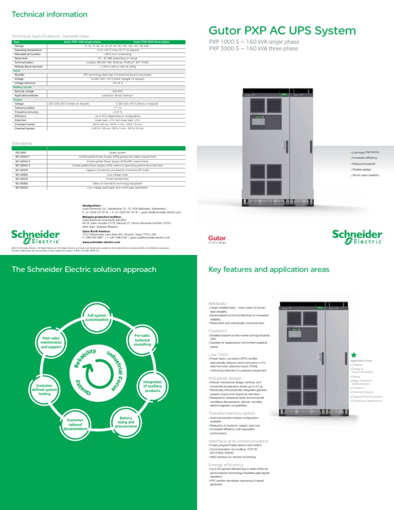 Gutor PXP AC UPS System: Technical Information | PDF | Computer ...