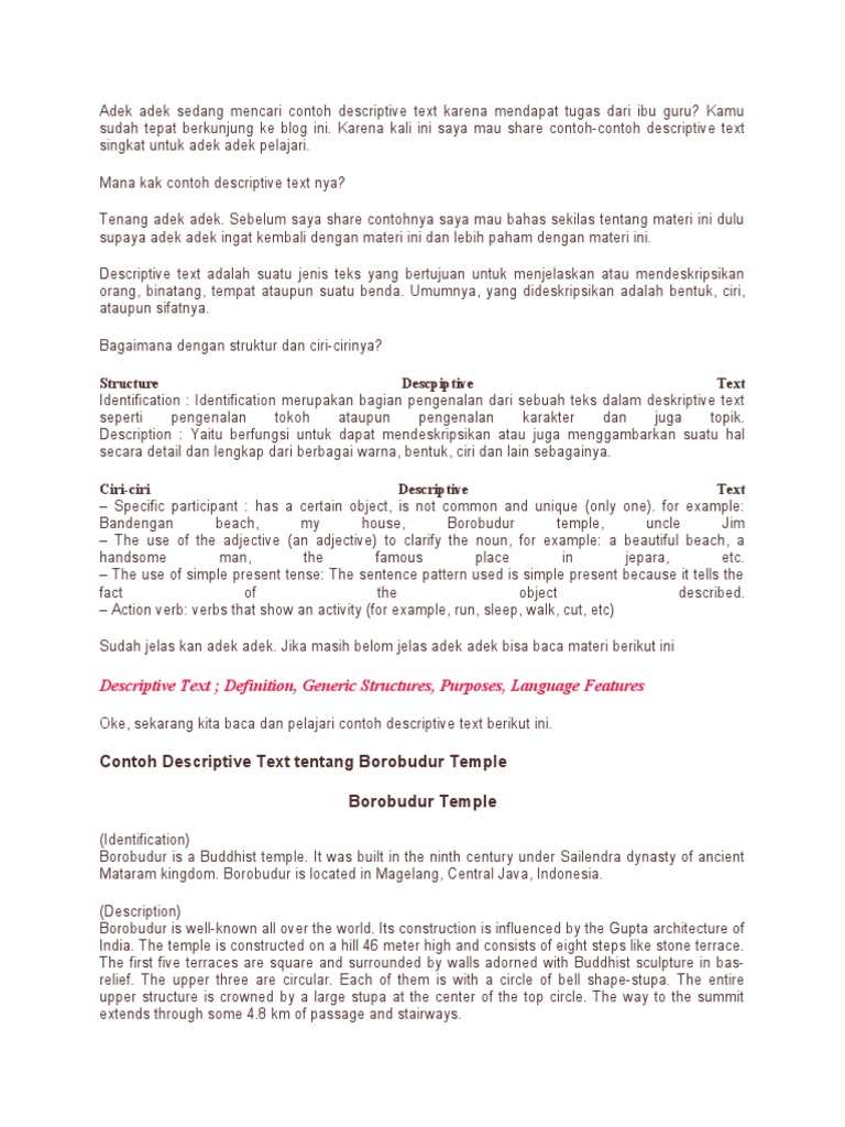 Materi Ajar Descriptive Text-Merdeka Belajar | PDF