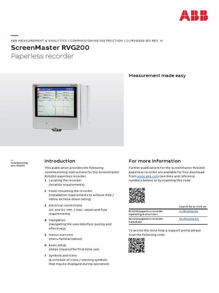 RVG200 - Commissioning Manula CI - RVG200-EN - H | PDF | Power Supply ...